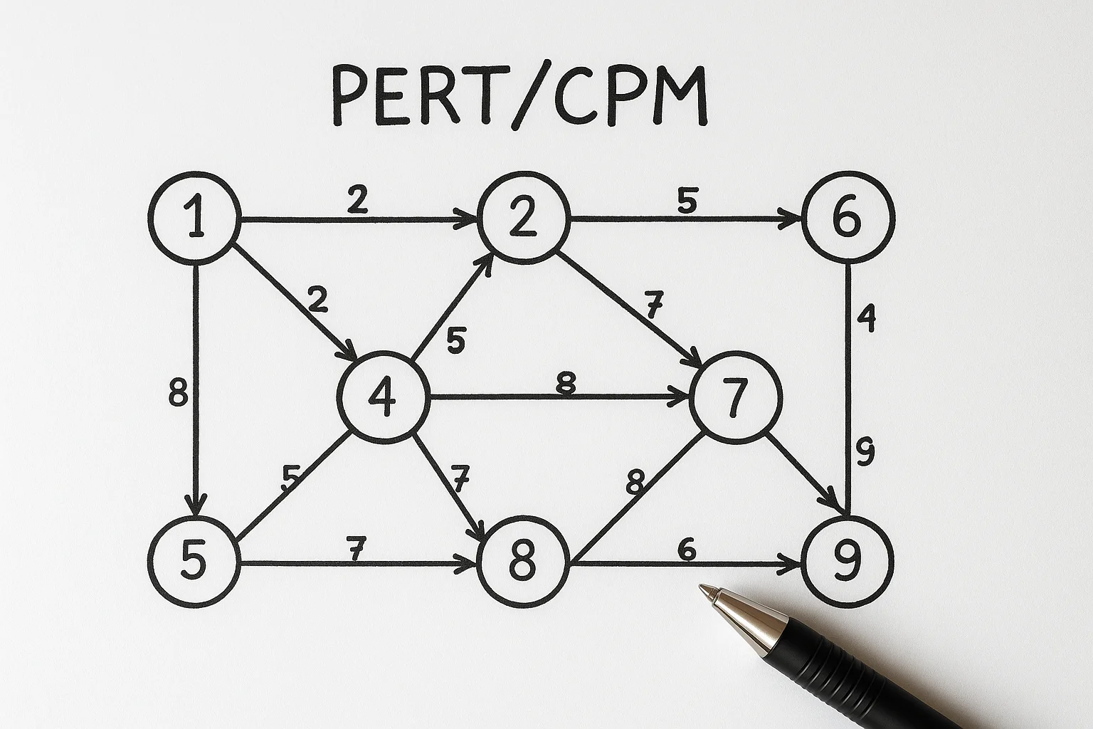 Création d'un Diagramme (PERT/CPM) - Exercice corrigé
