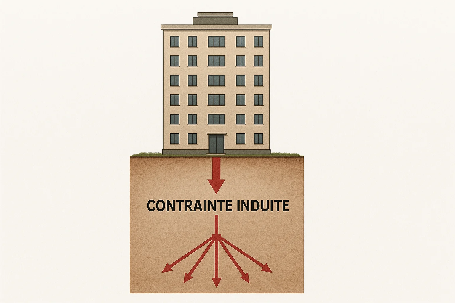 Contrainte induite dans le sol - Exercice corrigé