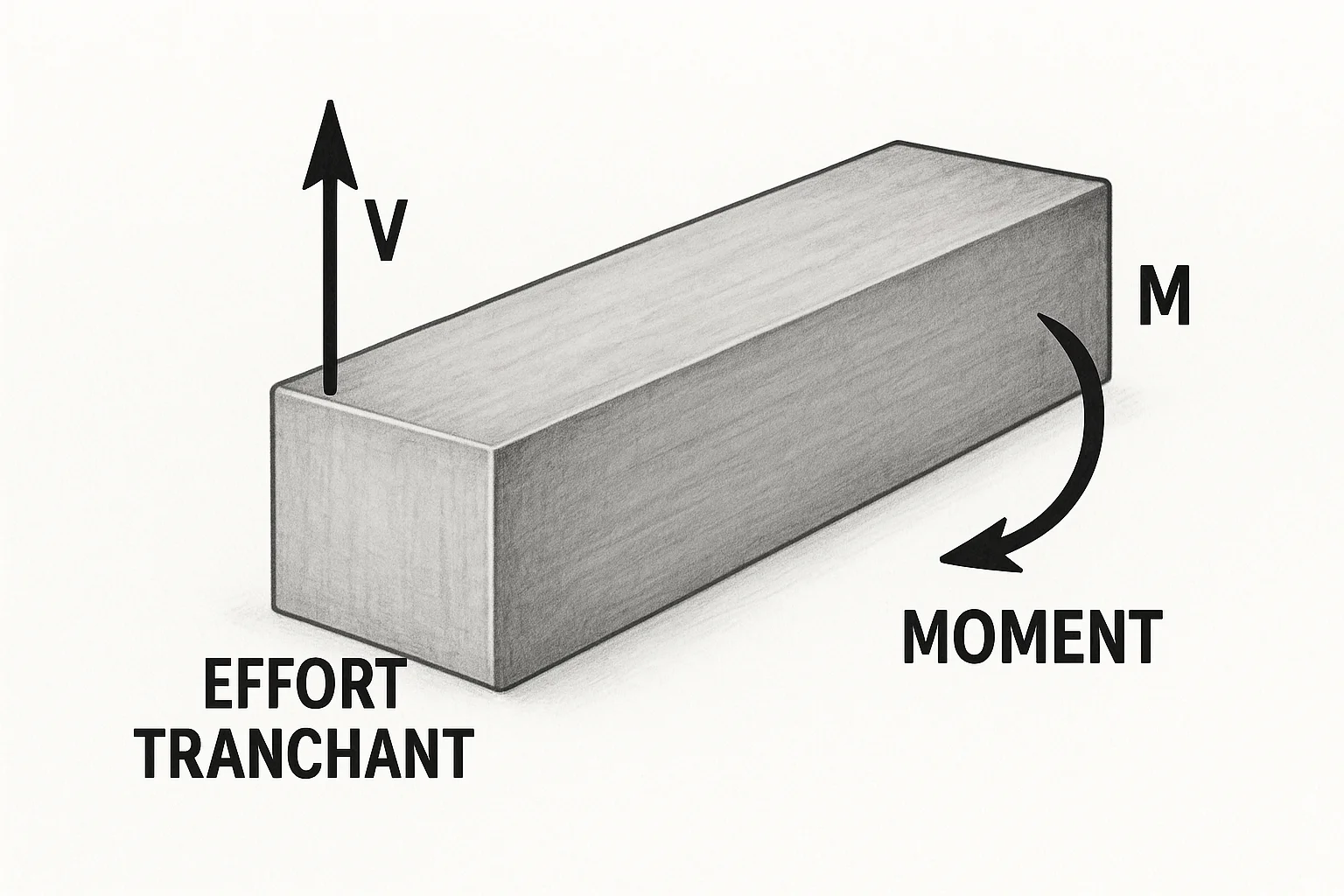 Calcul l'effort tranchant et le moment - Exercice corrigé