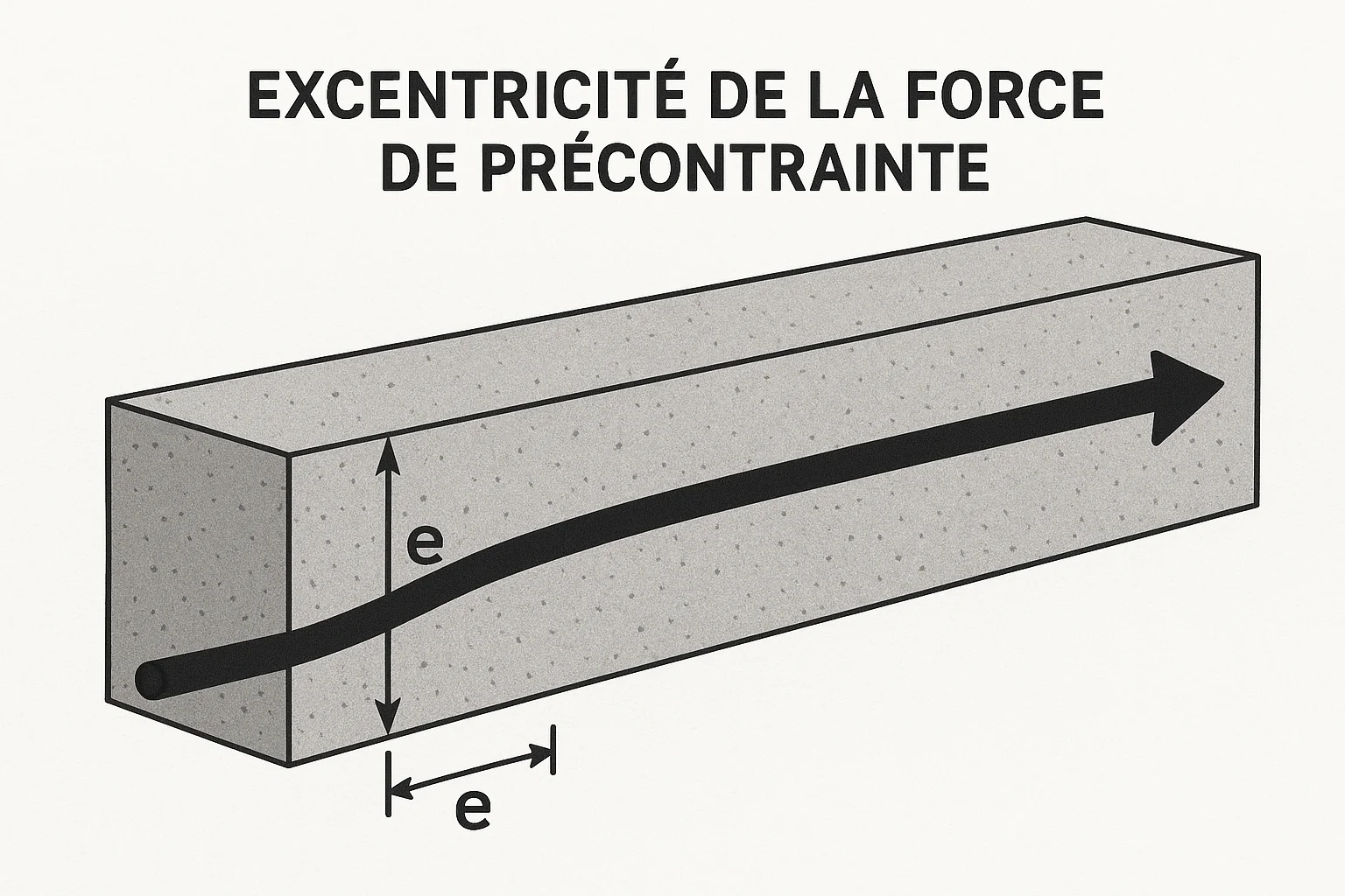 Calcul de l'excentricité de la force de précontrainte - Exercice corrigé