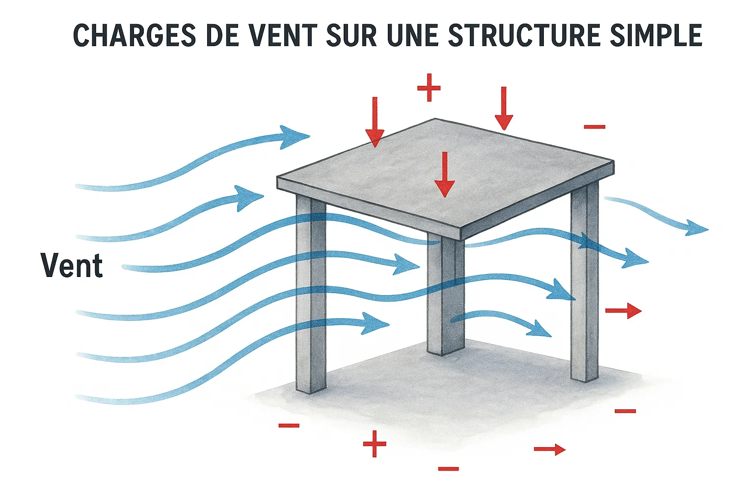 Calcul des charges de vent sur une structure - Exercice corrigé