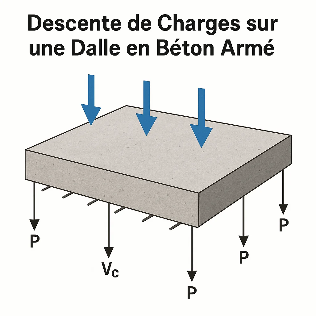 Descente de charges sur une dalle - Exercice corrigé