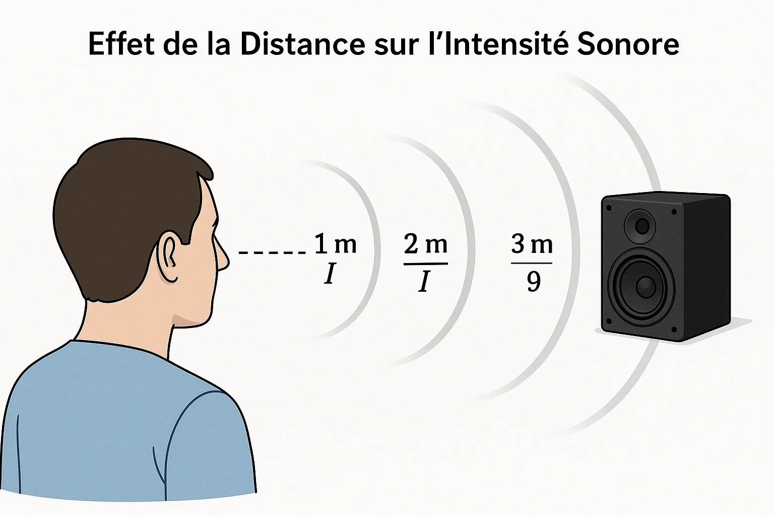 Effet de la Distance sur l'Intensité Sonore - Exercice corrigé
