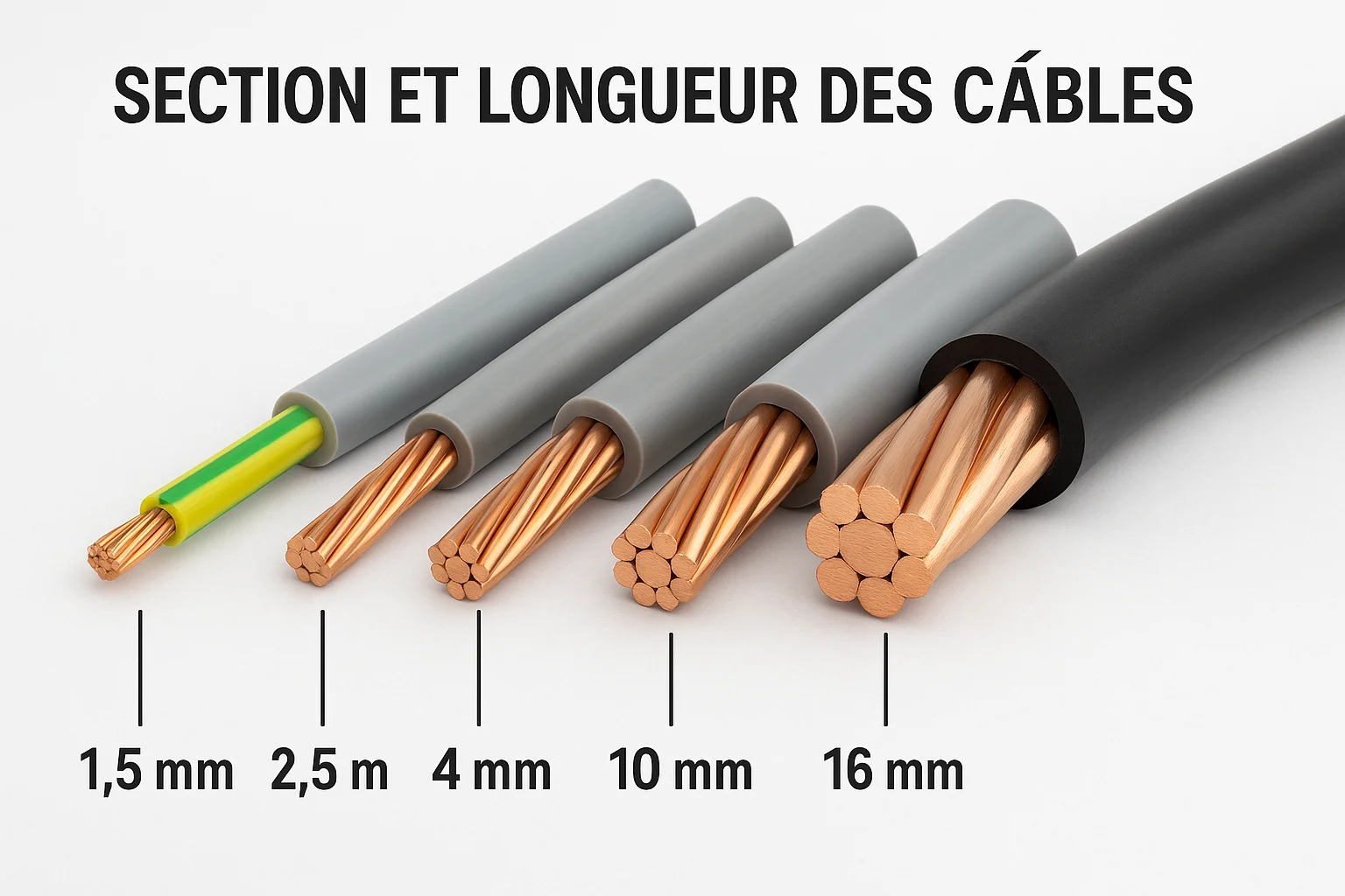 Section et Longueur des Câbles - Exercice corrigé