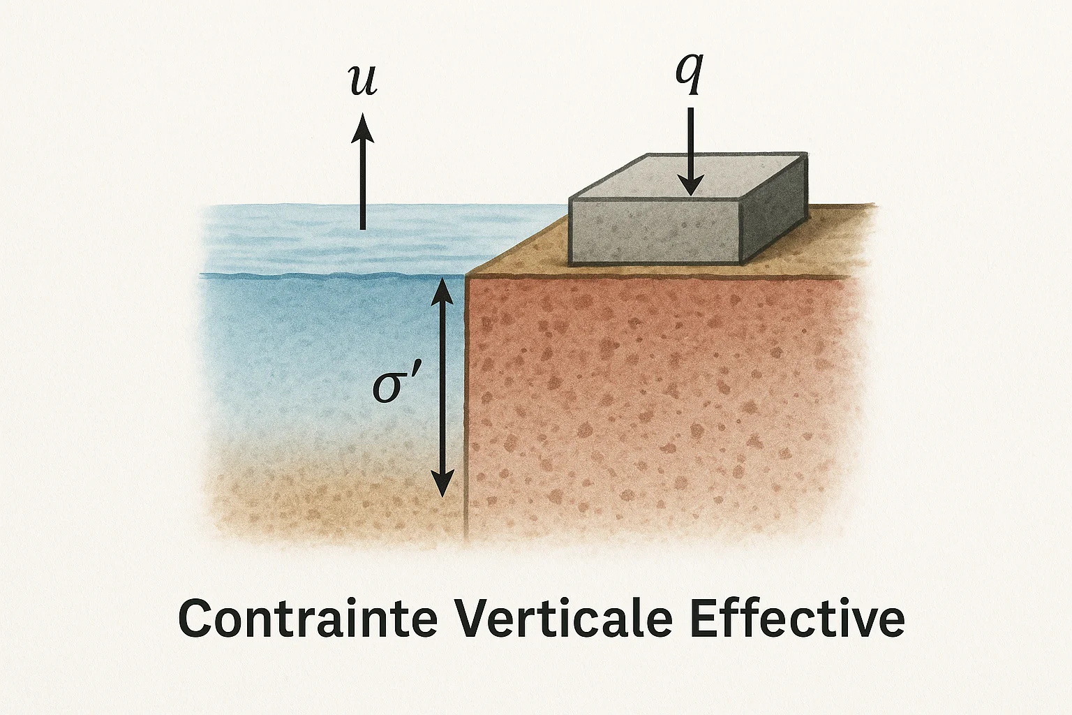 Calcul de la Contrainte Verticale Effective - Exercice corrigé