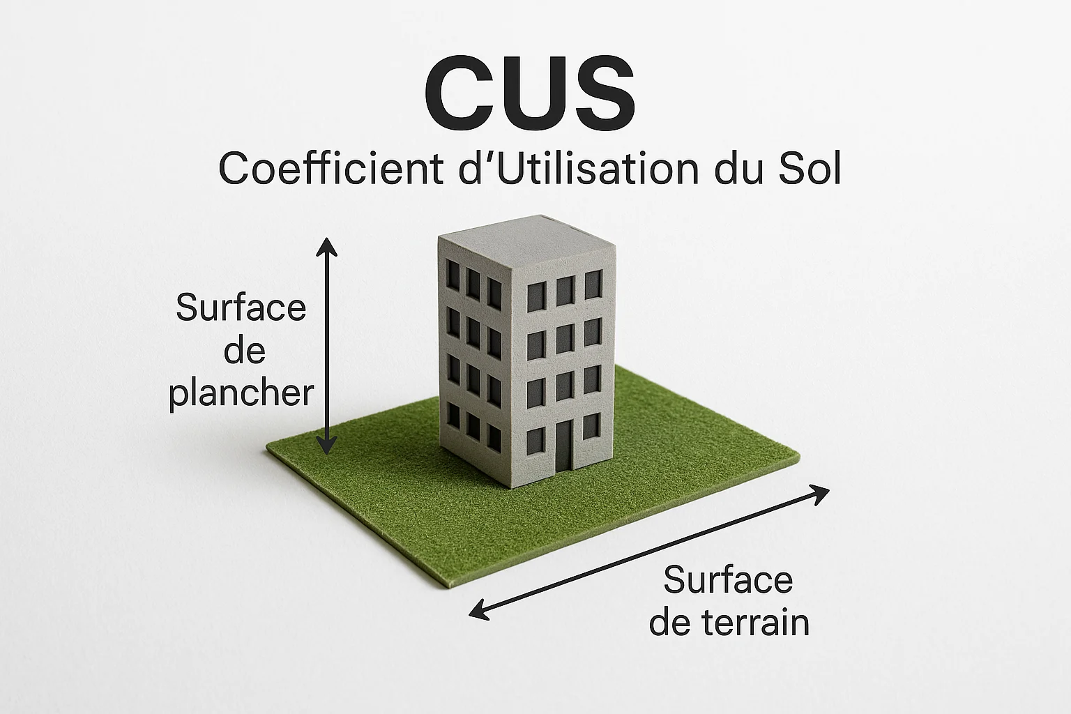 Calcul du Coefficient d'Utilisation du Sol (CUS) - Exercice corrigé
