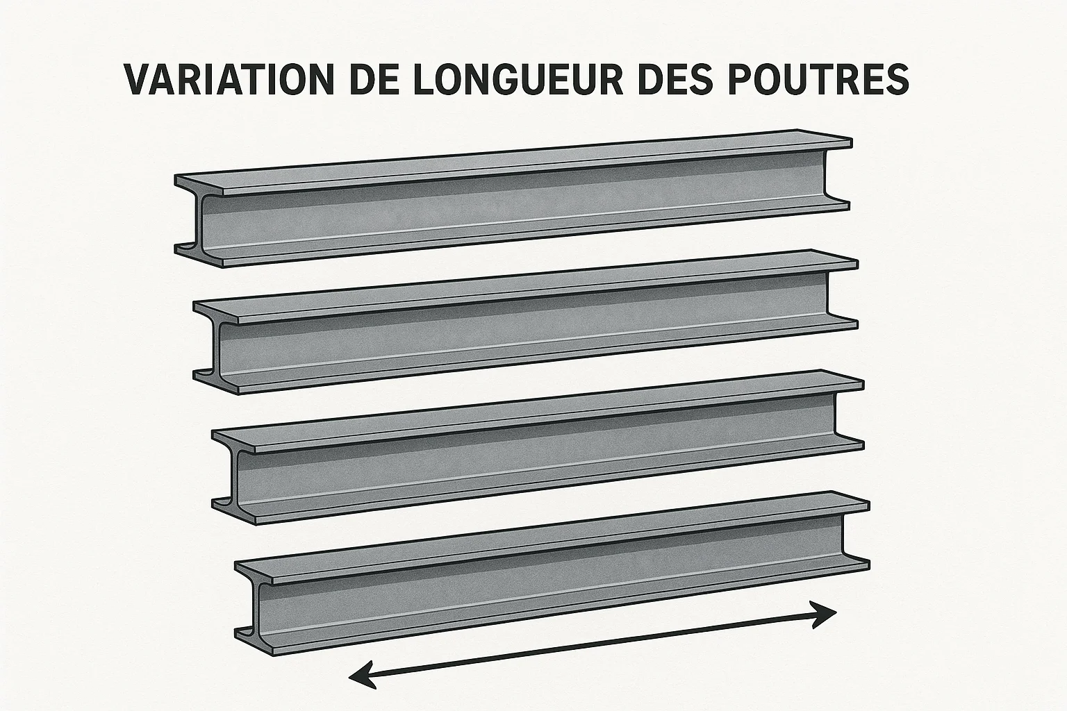 Calculer la variation de longueur des poutres - Exercice corrigé