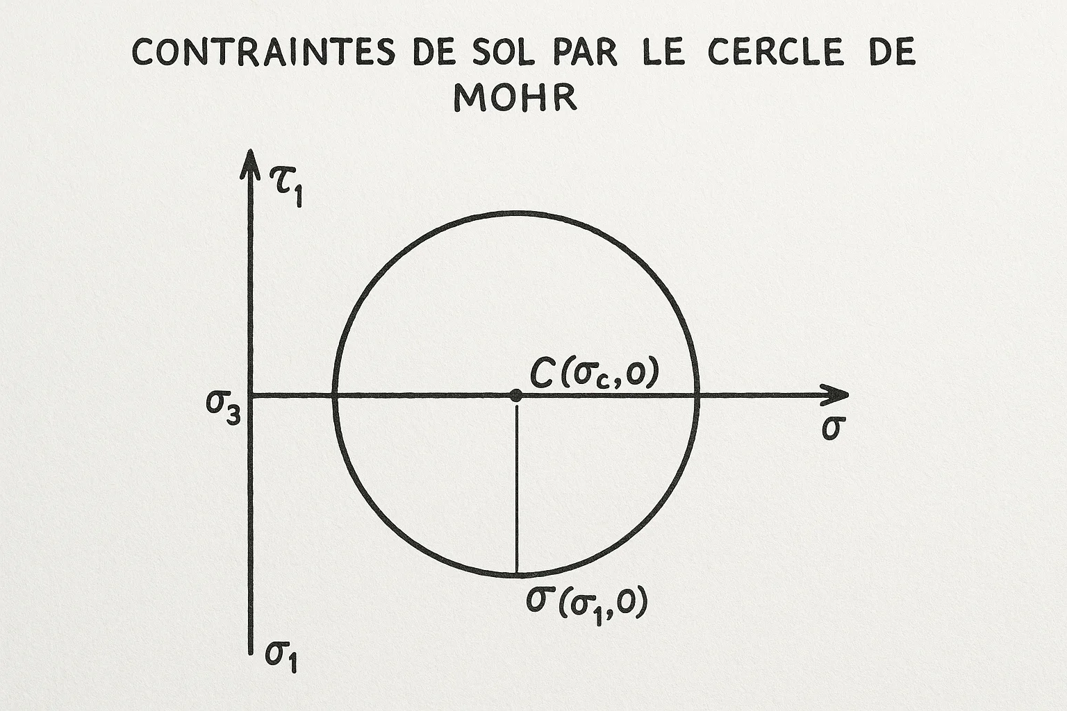 Contraintes de Sol par le Cercle de Mohr - Exercice corrigé