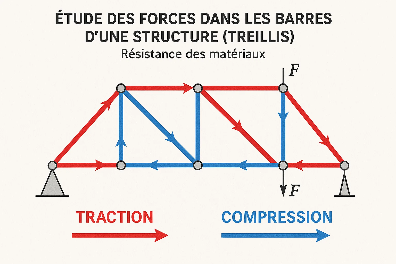 Étude des Forces dans les Barres d'une Structure - Exercice corrigé