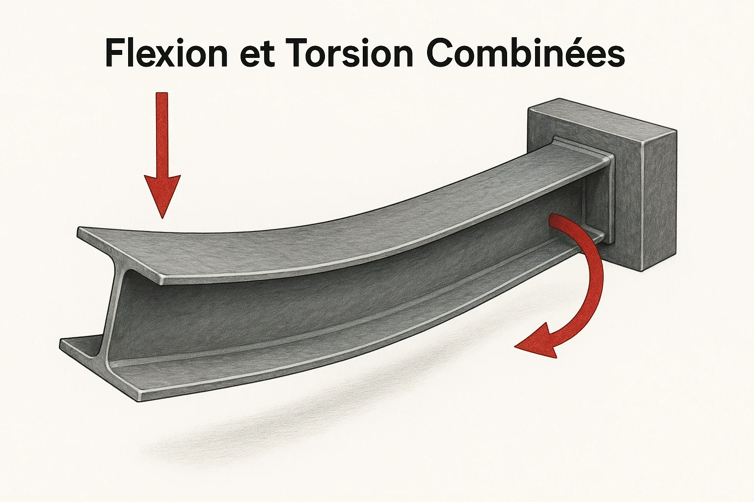 Flexion et Torsion d'une Poutre en Acier - Exercice corrigé