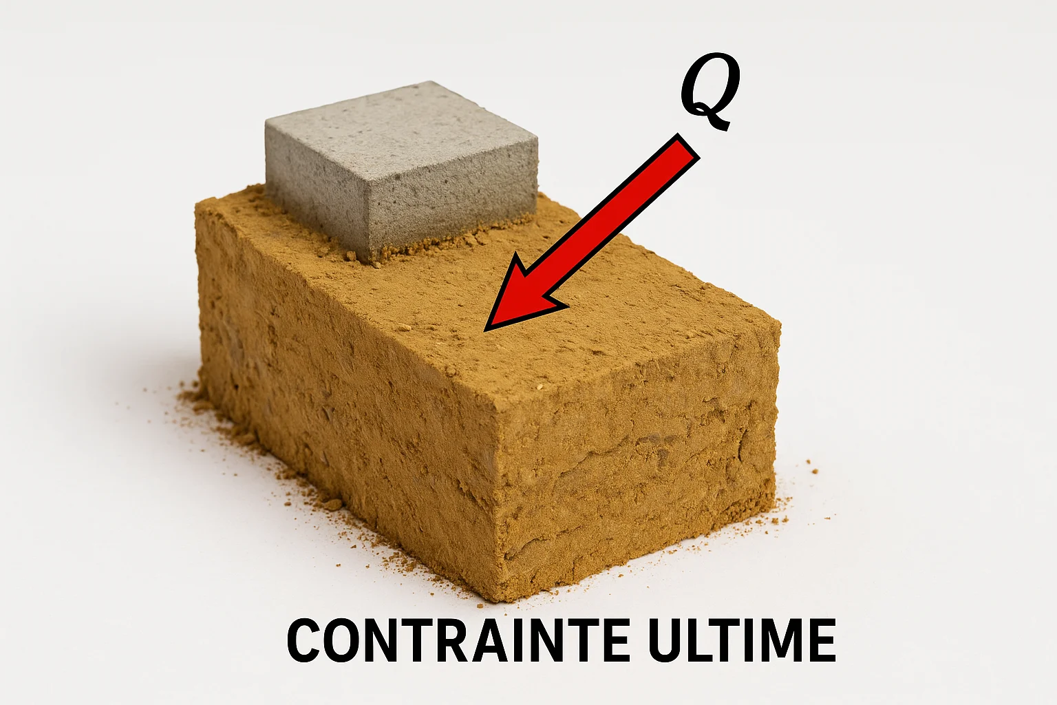 Contrainte ultime pour une charge inclinée - Exercice corrigé